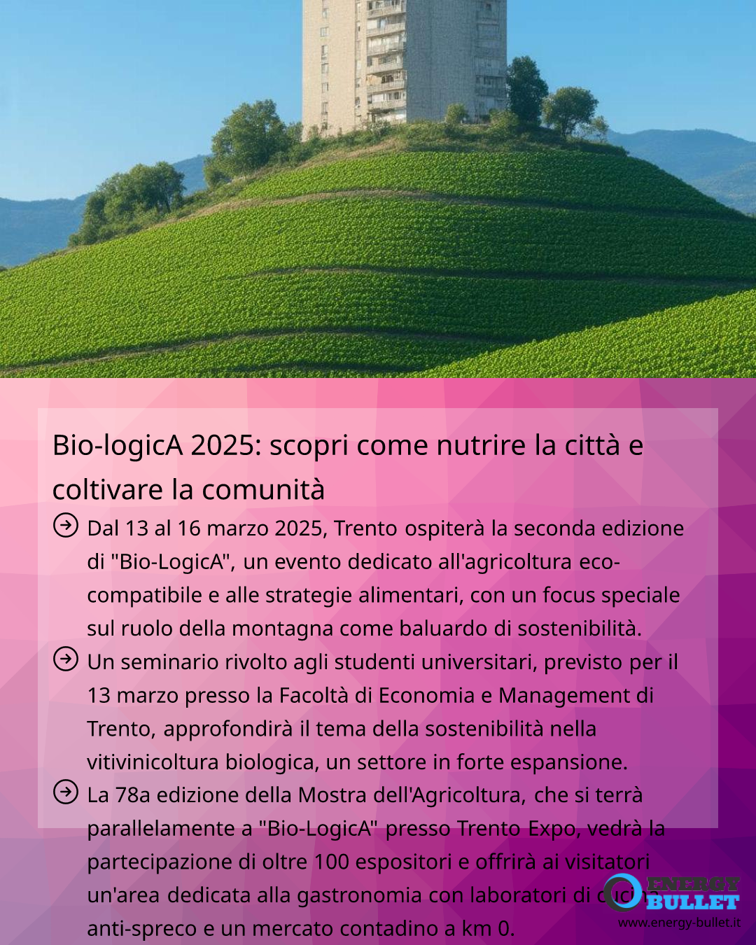 Bio-logicA 2025: scopri come nutrire la città e coltivare la comunità - Energy Bullet